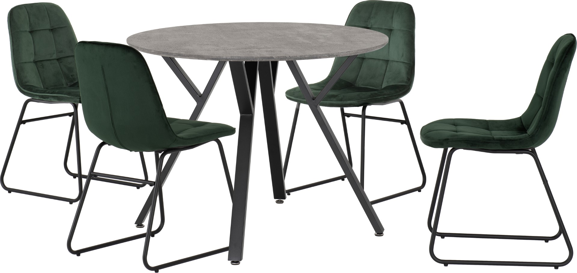 Athens Round Dining Set with Lukas Chairs - WT Home Centre